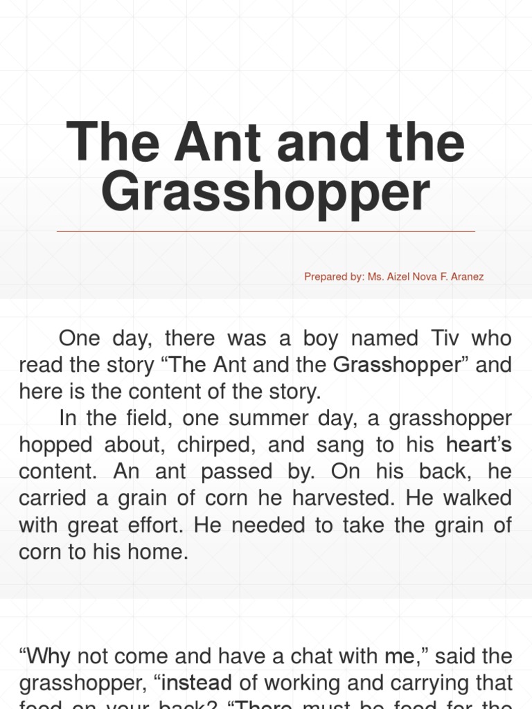 The Ant and The Grasshopper | PDF | Poetry