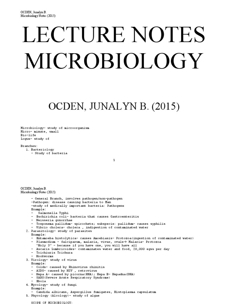 Lecture Notes Bacteriology | PDF | Bacteria | Streptococcus