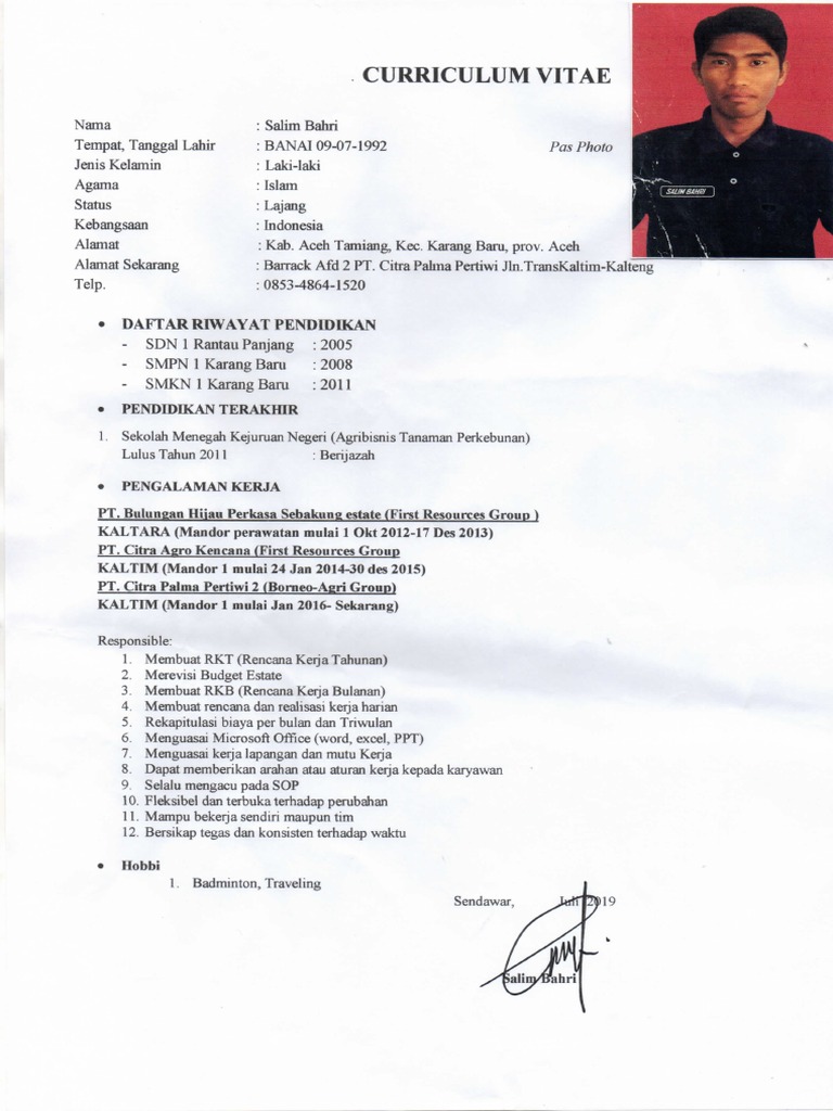 Cv. Salim Bahri | PDF