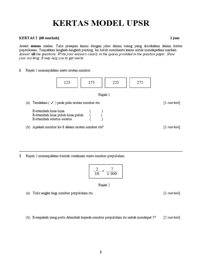 06 Matkertas-Model-Upsr-Kertas-2-Formula-A-Matematik-Tahun-6 | PDF