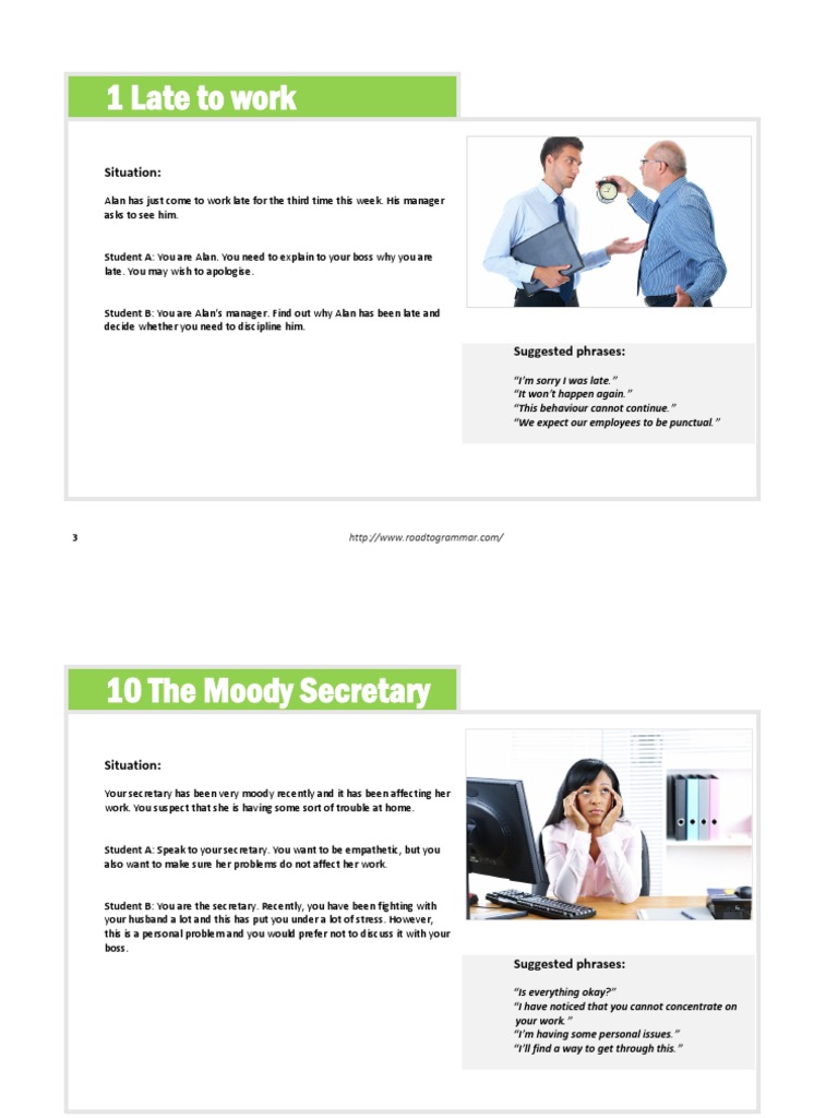 Business English Role Plays | PDF
