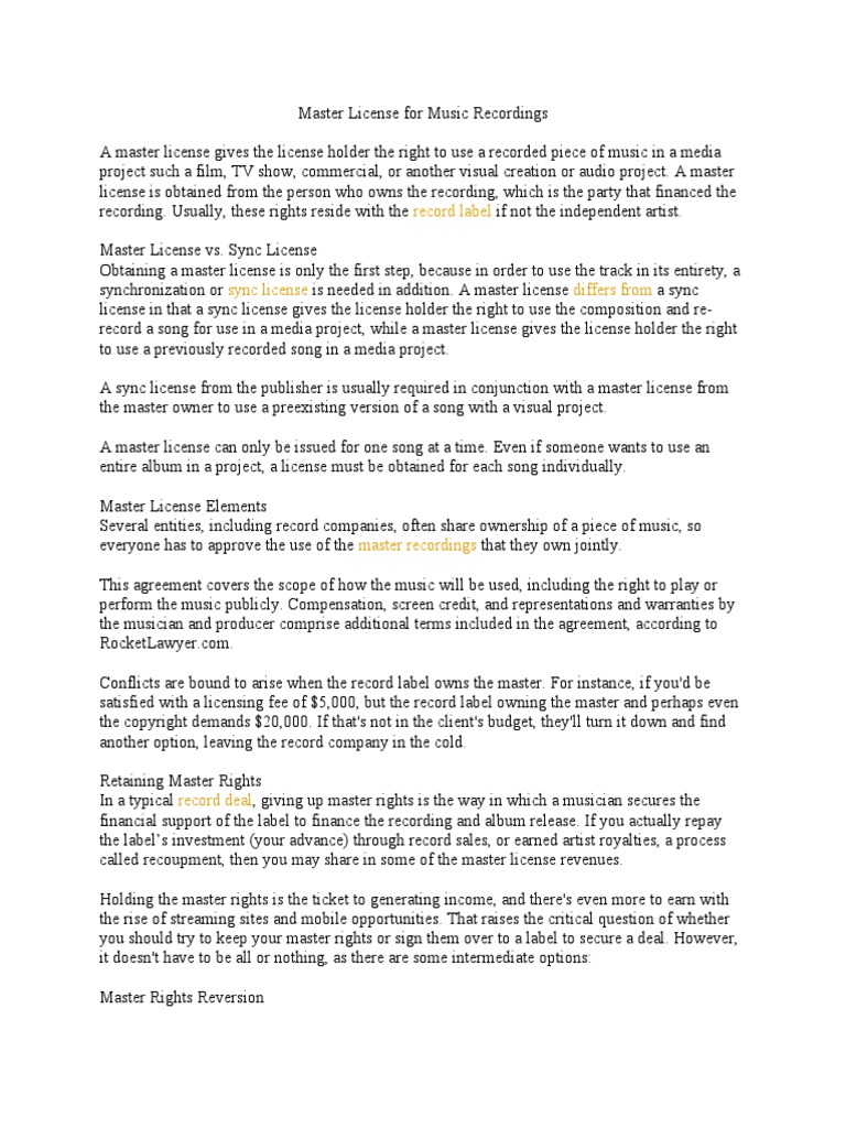Master License Oringinal | PDF | Business Law | Economies