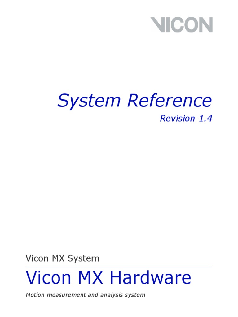 Vicon Hardware Reference | PDF | Electromagnetic Interference | Camera