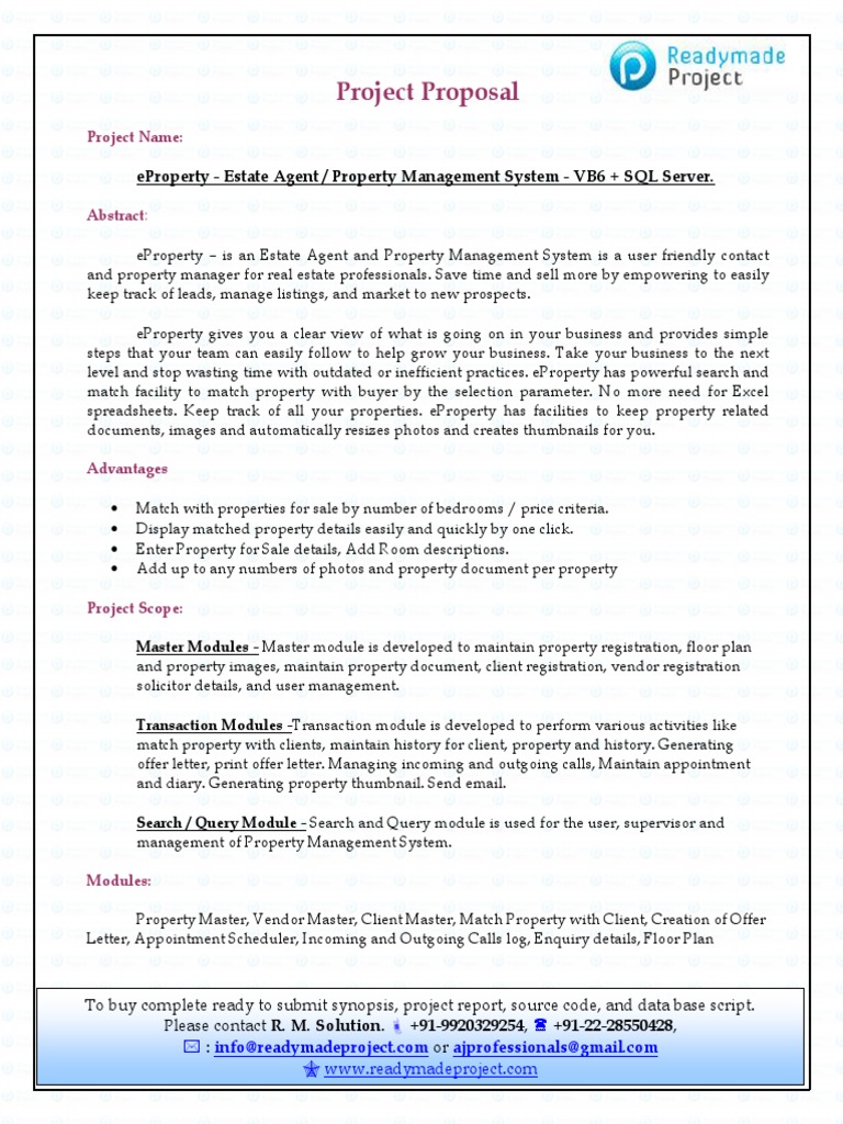 A Comprehensive Property Management System: Enabling Real Estate Agents ...