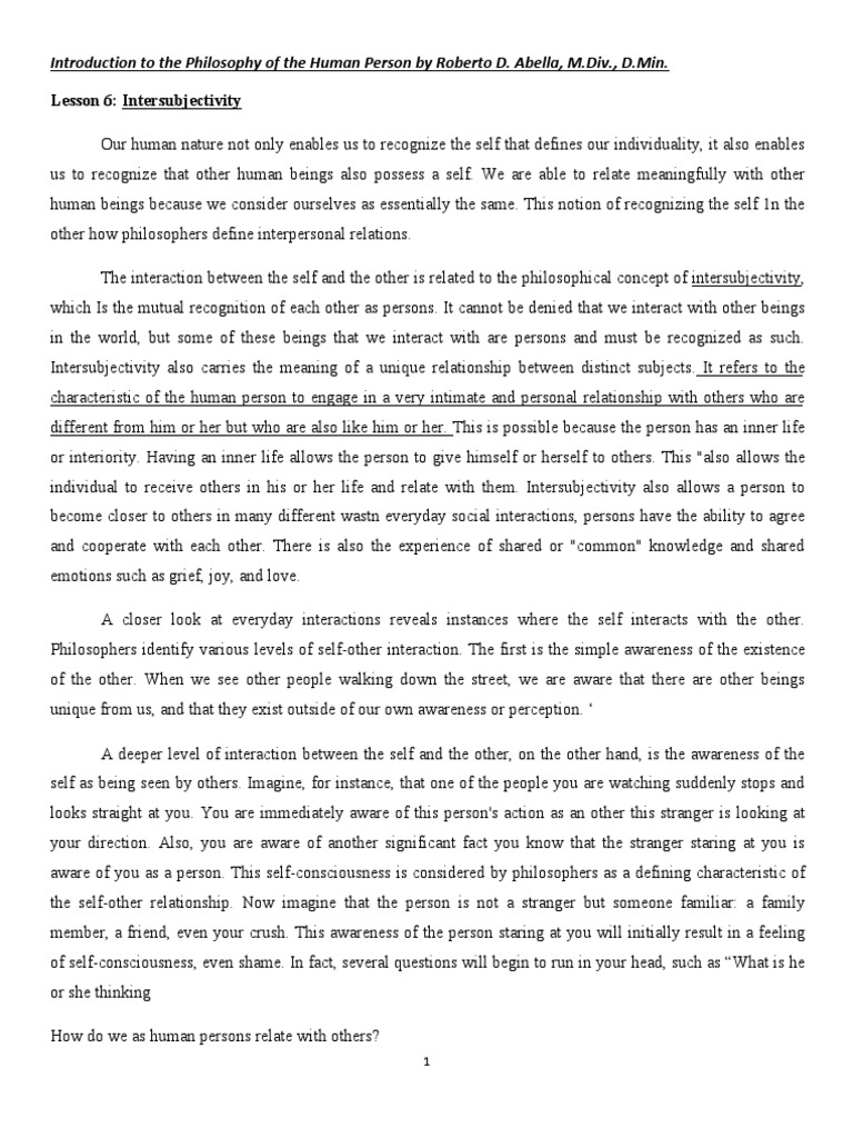 Philo From Abella L6 | PDF | Self Awareness | Empathy