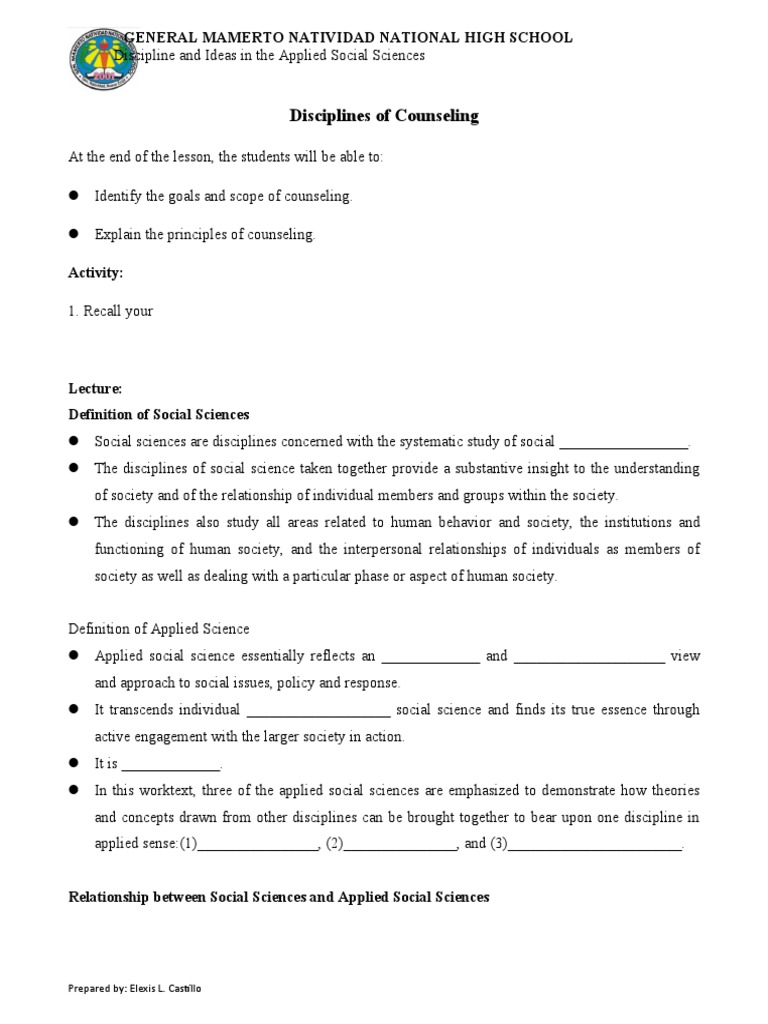 The Relationship Between Social Sciences, Applied Social Sciences, and ...
