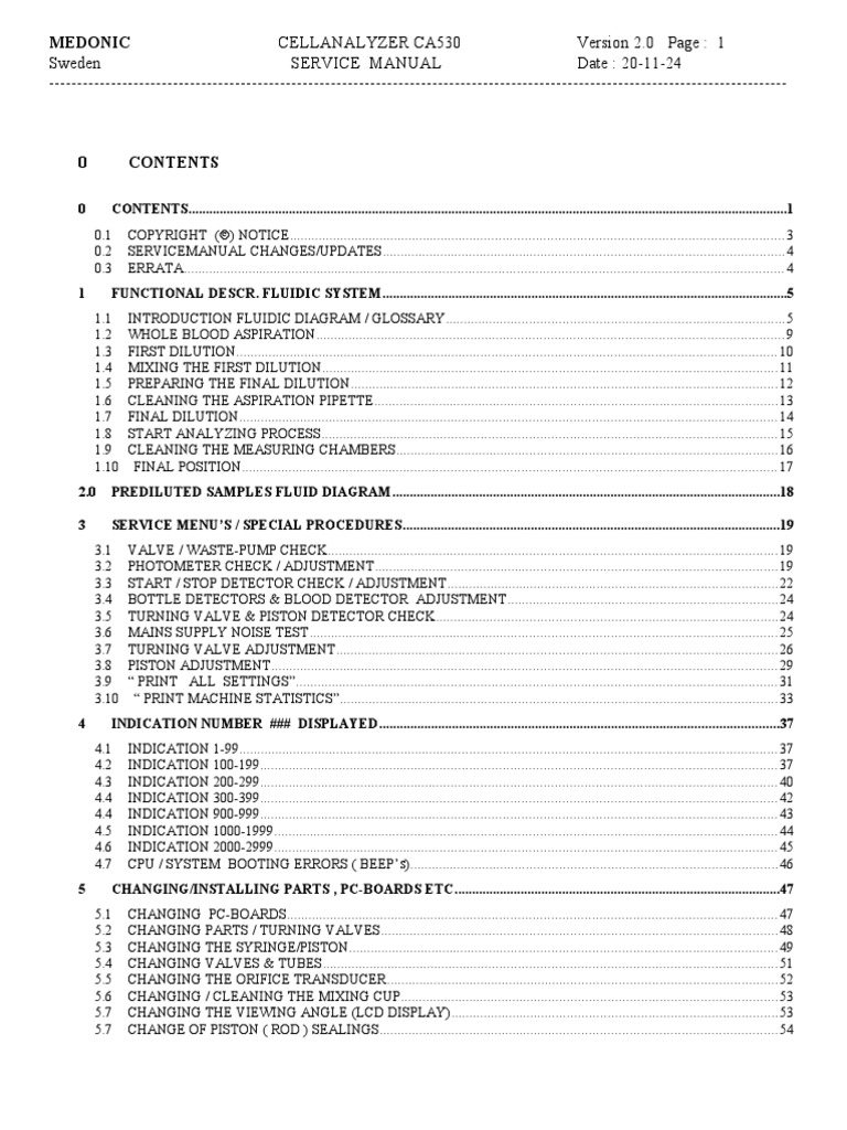 Service - Manual Medonic 520 | PDF | Valve | Vacuum Tube