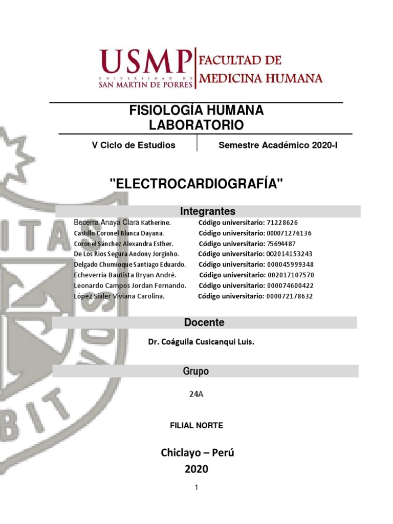 Informe 02 Grupo 24 A | PDF | Electrocardiografia | Corazón