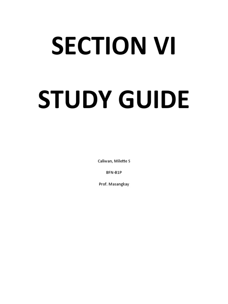 SECTION VI - Study Guide | PDF | Indemnity | Breach Of Contract