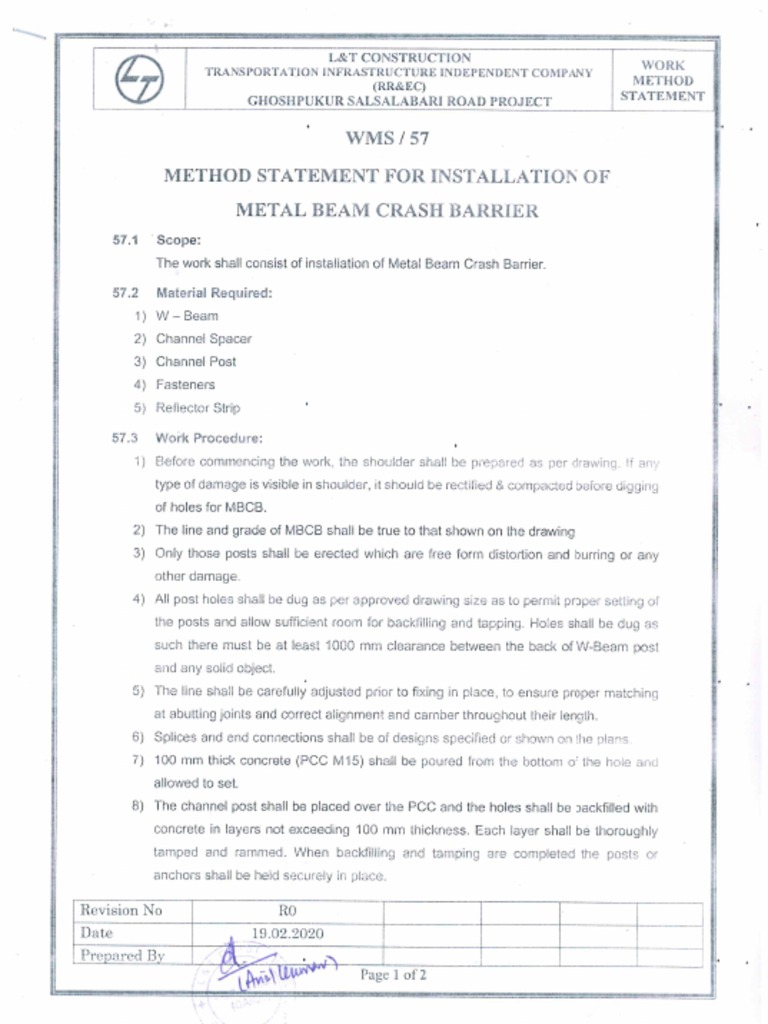 WMS 57 - MBCB Fixing | PDF