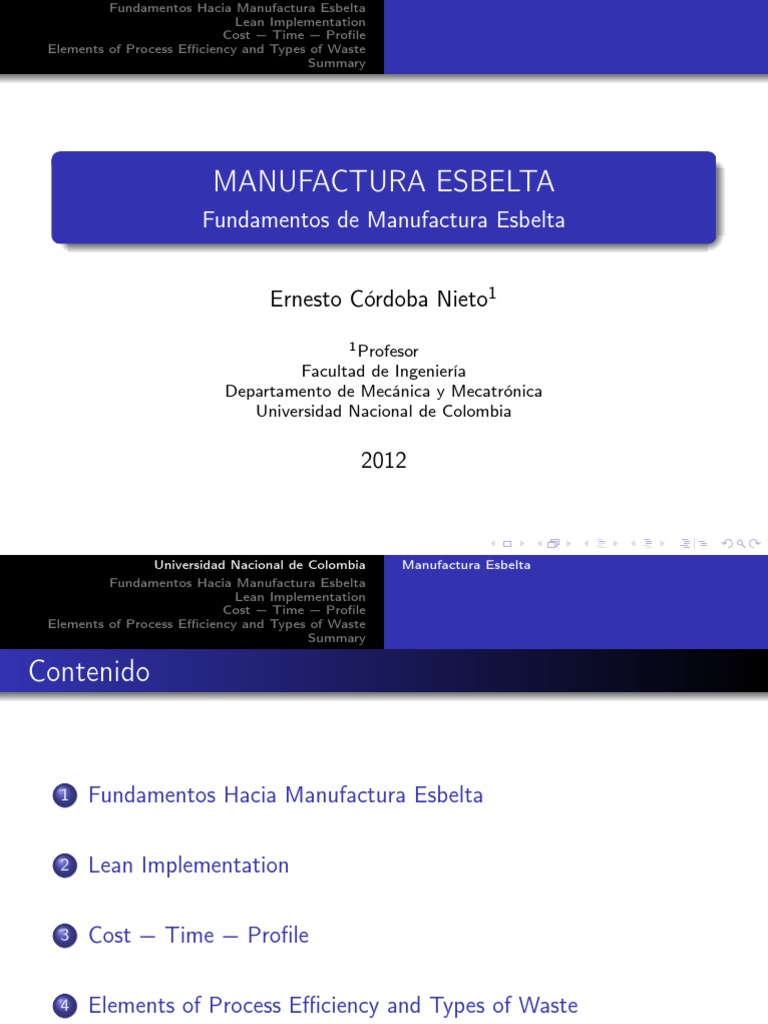 Manufactura Esbelta Fundamentos - Presentación | PDF | Publishing Companies Of North America ...