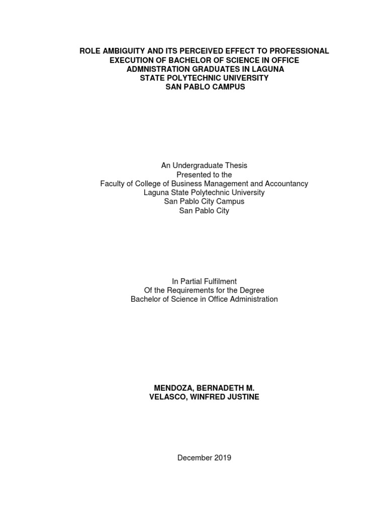 Bsoa Bernadeth Mendozawinfred Justine Velasco | PDF | Job Satisfaction ...