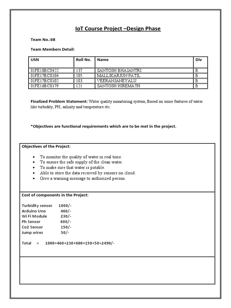 IoT Course Project - Design - Phase | PDF | Arduino | Computer Engineering