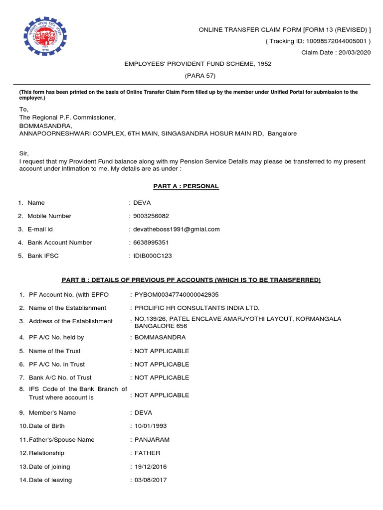 PF Receipt | PDF | Financial Services | Economies