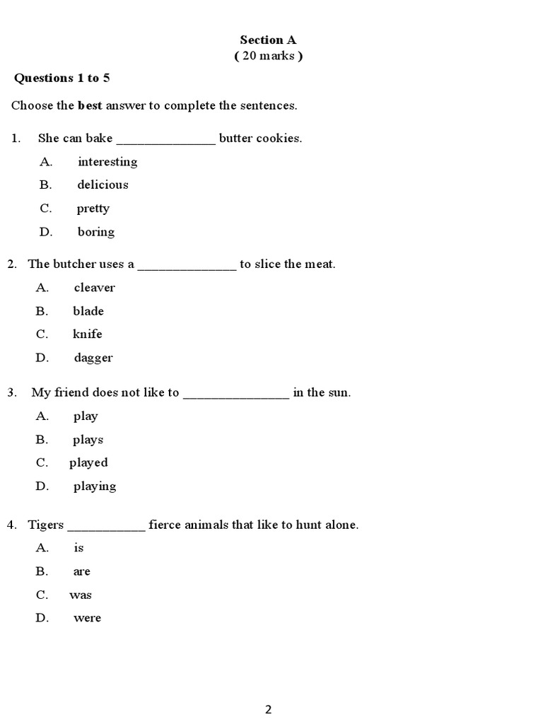 YEAR 4 REVISION PAPER 1 2 Nov 2020 | PDF