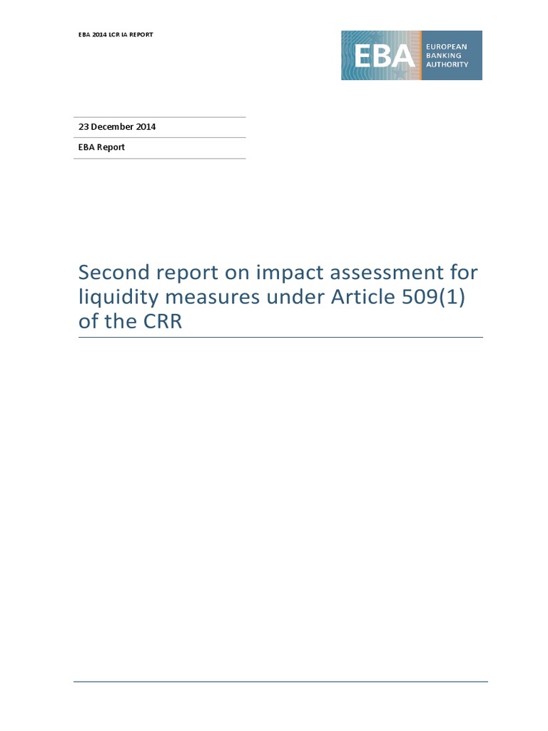 2014 LCR IA Report | Basel Iii | European Central Bank