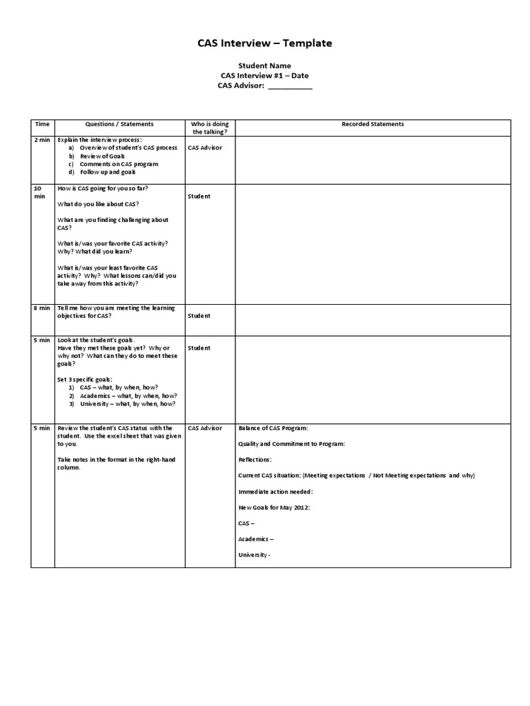 1b Cas Interviews Worksheet Template and Sample 1 | PDF | Applied Psychology | Behavior Modification