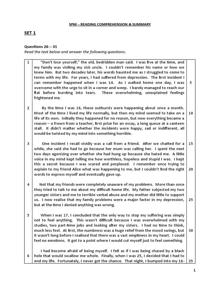 SPM Reading Com & Sum | PDF | Public Health