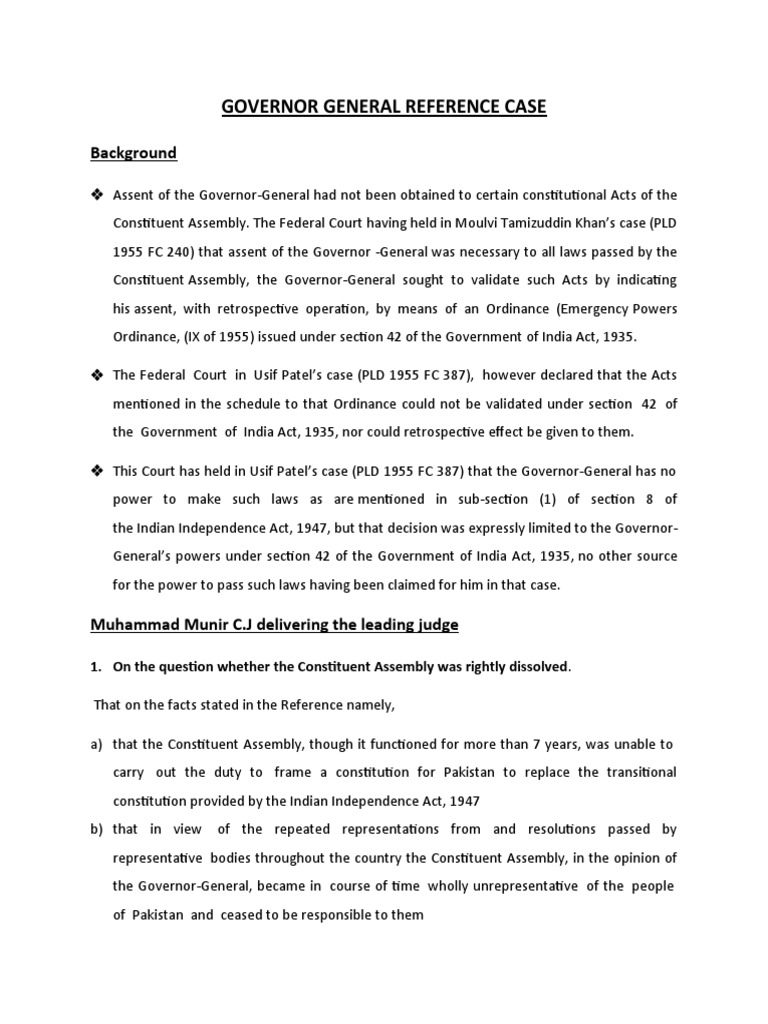 Governor General Reference Case Summary | PDF | Dominion ...