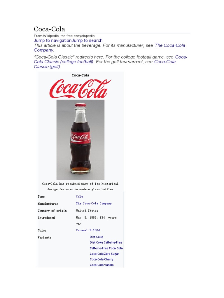 Coca | PDF | Coca Cola | The Coca Cola Company