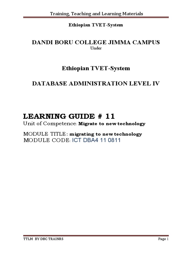 Learning Guide # 11: Dandi Boru College Jimma Campus | PDF | Usability ...