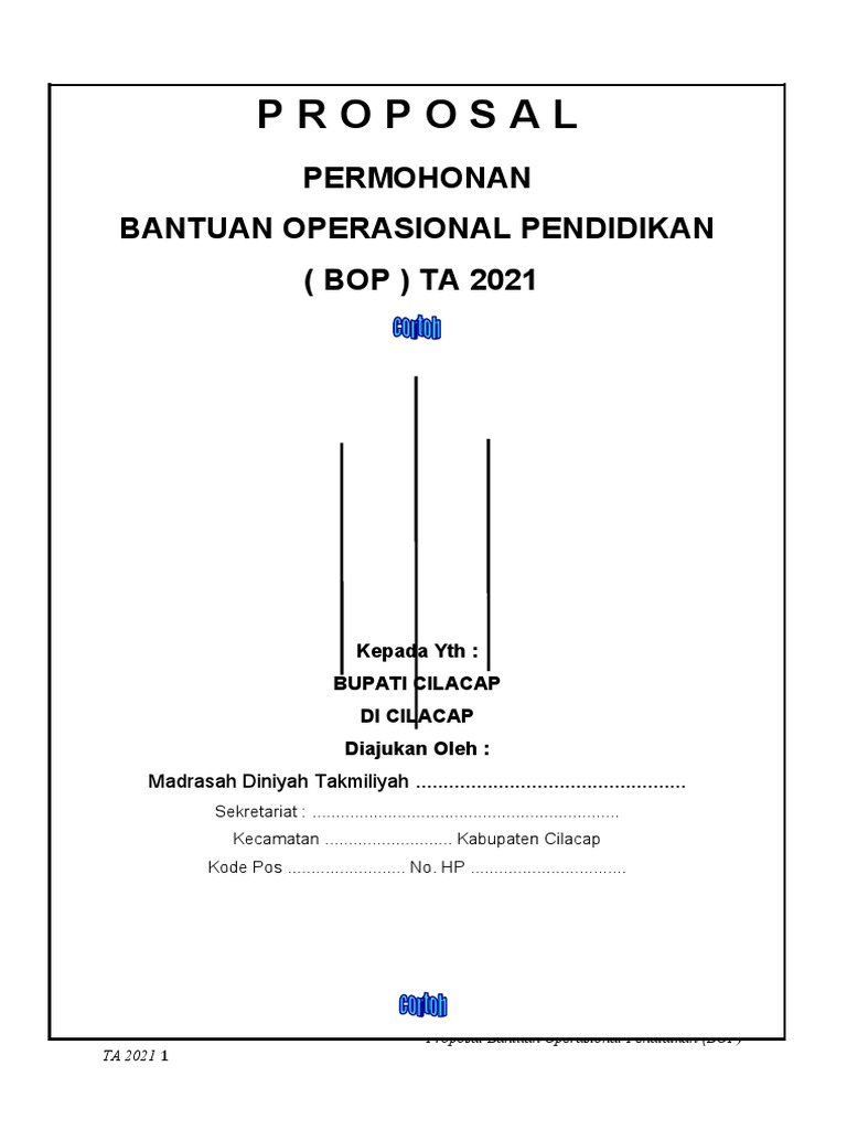 Contoh Proposal BOP Cilacap | PDF