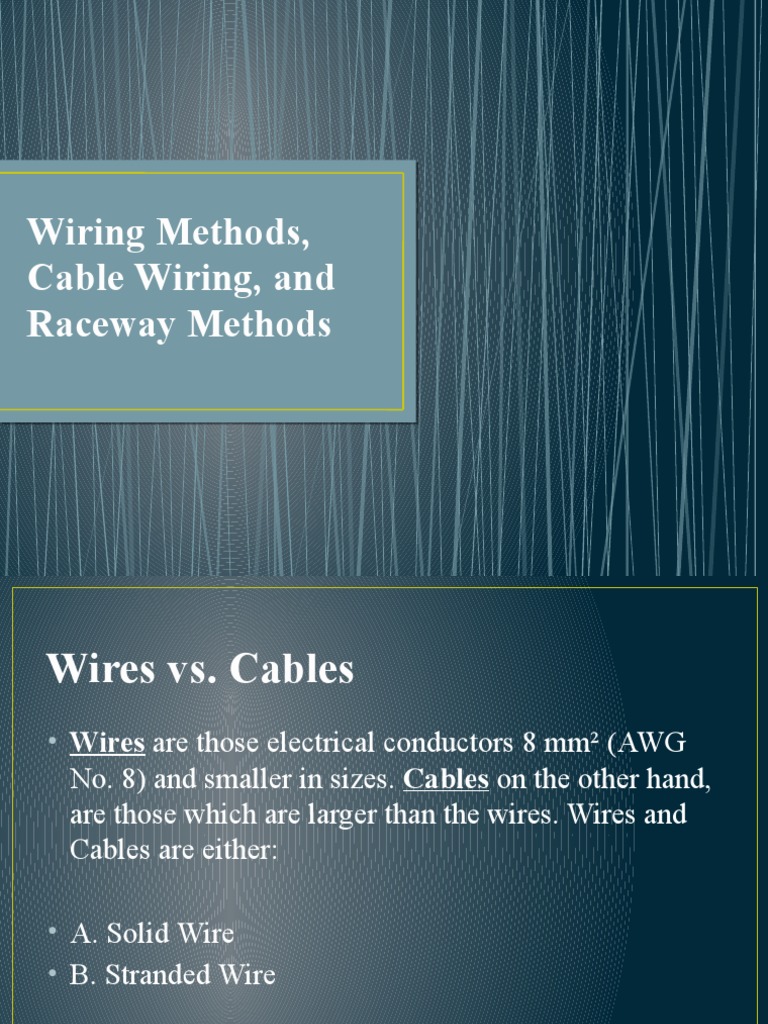 Wiring Methods, Cable Wiring, and Raceway Methods | PDF | Wire ...