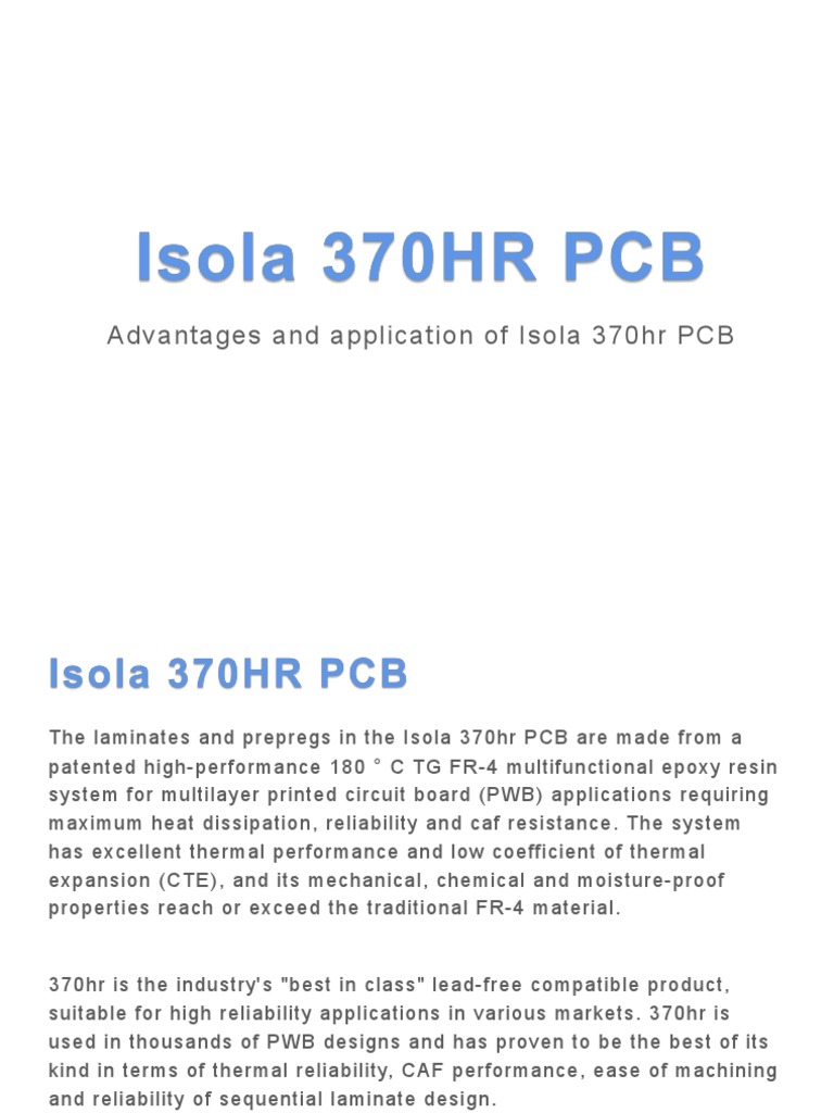 Isola 370hr PCB | PDF