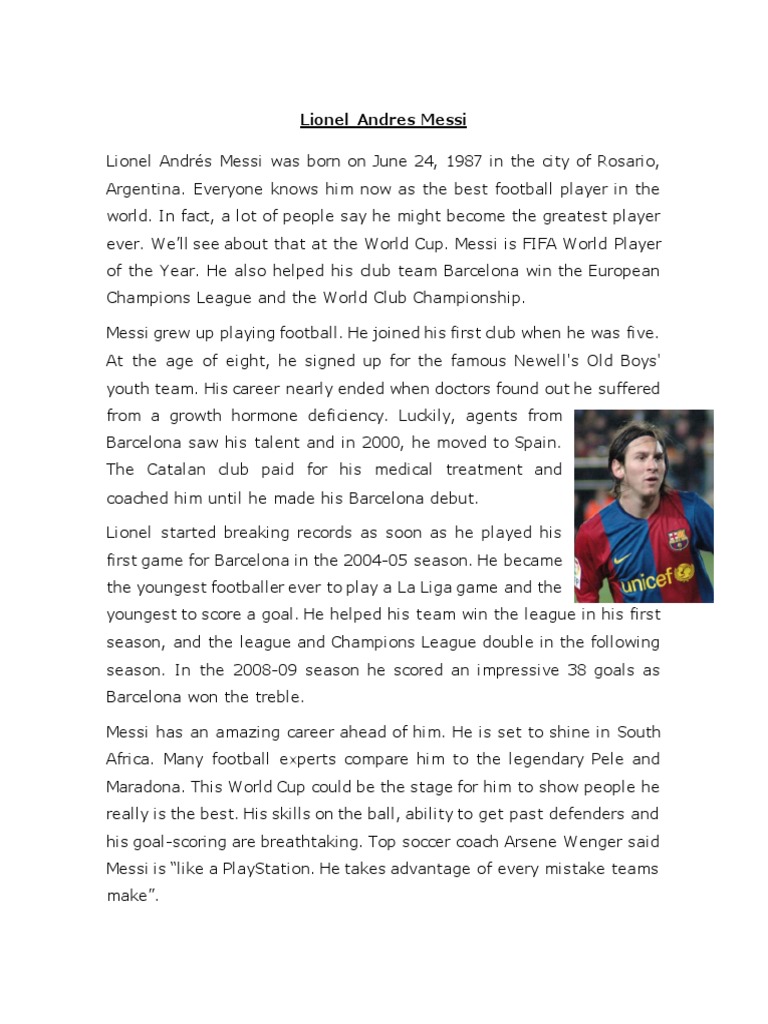 Messis Biography Reading Comprehension Exercises - 58767 | PDF