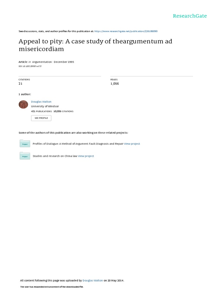 Appeal To Pity: A Case Study of Theargumentum Ad Misericordiam | PDF ...