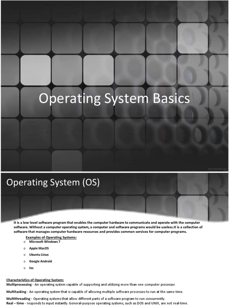 Operating System Basics | PDF | Graphical User Interfaces | Operating System
