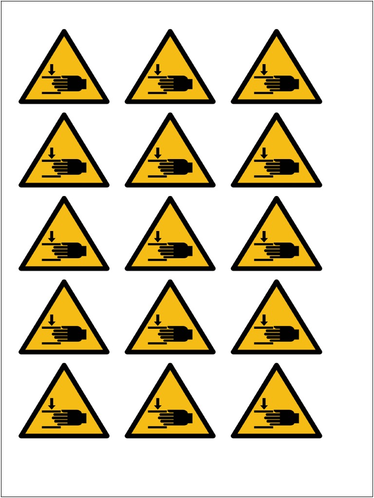 Warning Sign W024 Hand Injury - 50x50 | PDF