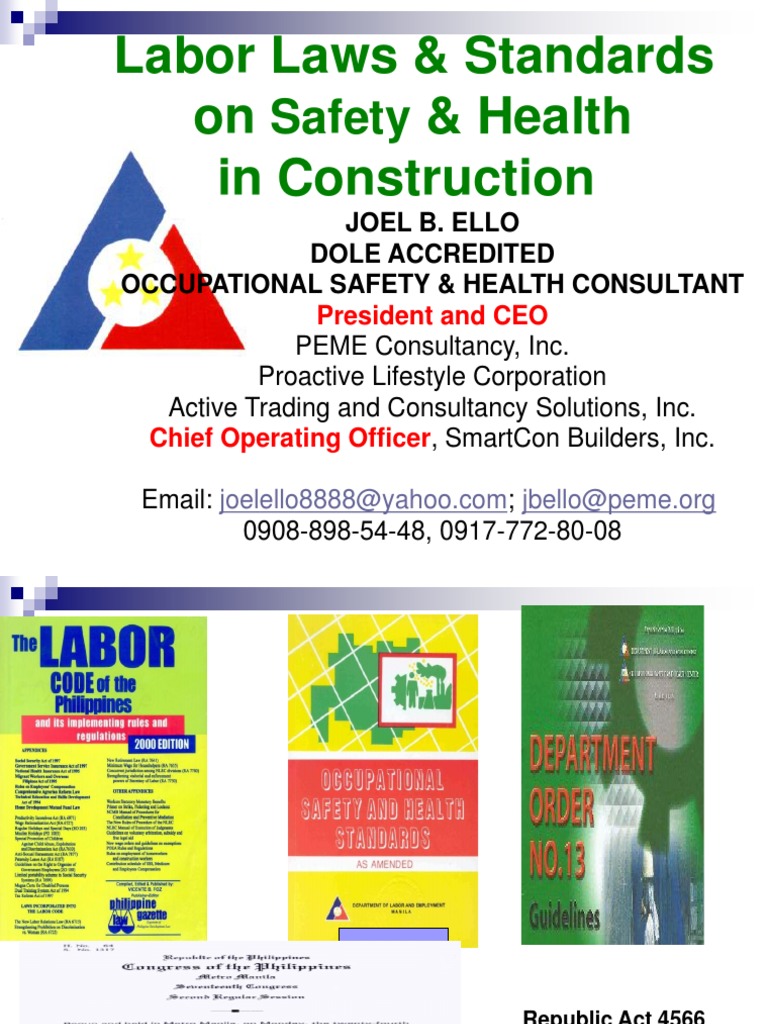 Labor Laws & Safety Standards | PDF | Occupational Safety And Health ...