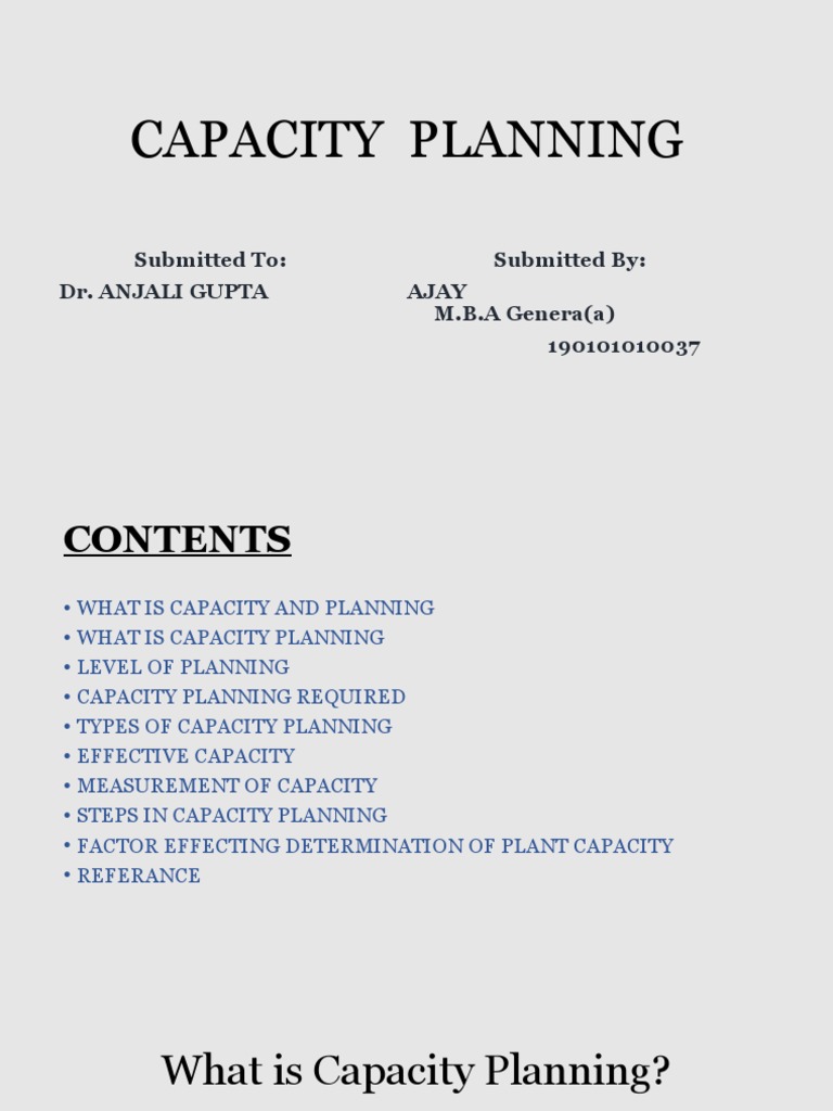 Capacity Planning | PDF | Business Economics | Economies