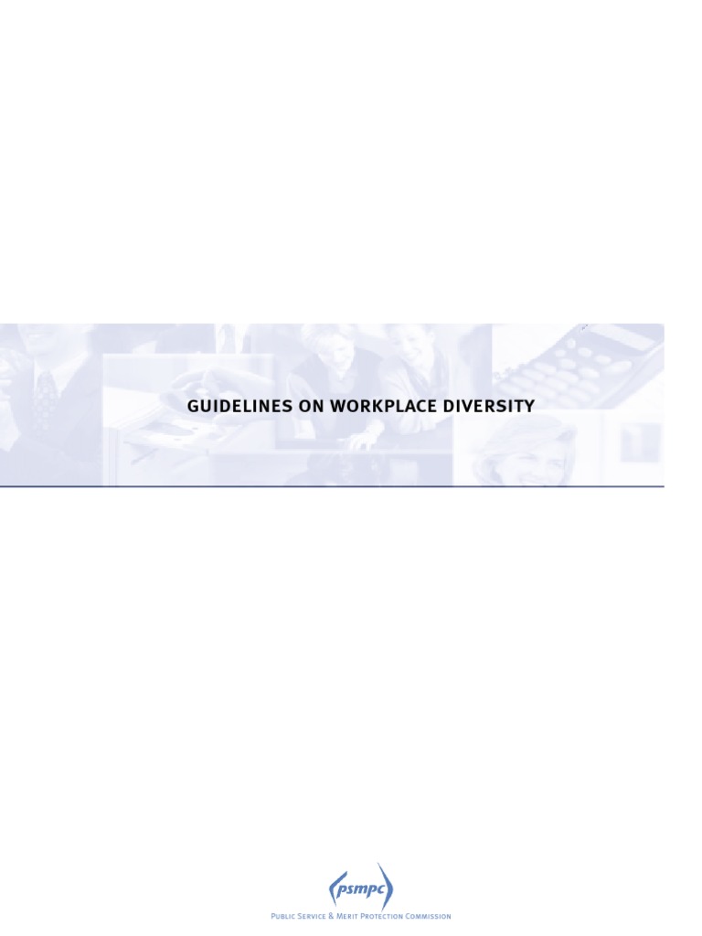 Guidelines On Workplace Diversity: Public Service & Merit Protection ...