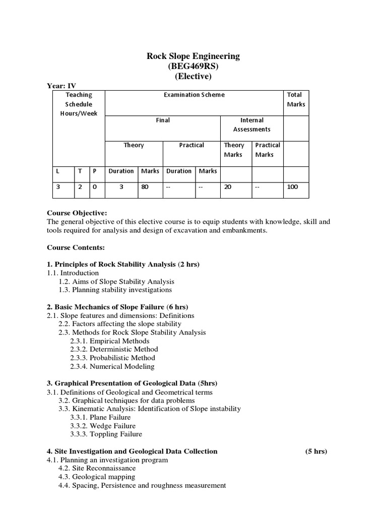 Rock Slope Engineering | PDF | Earth Sciences | Mechanical Engineering