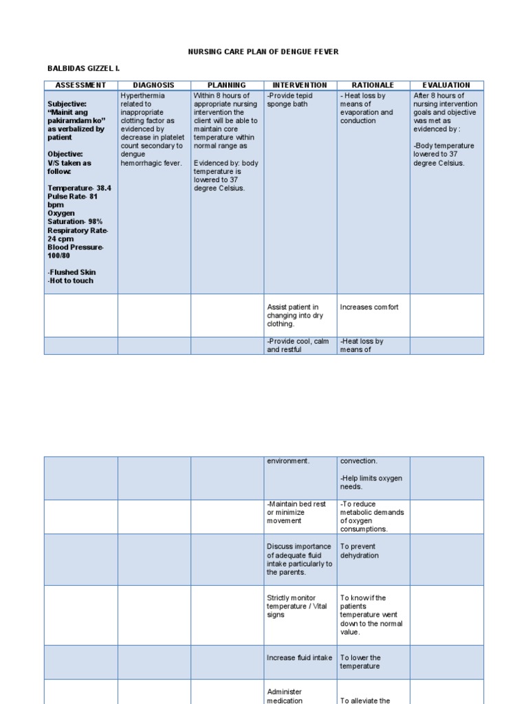 Nursing Care Plan for Managing Skin Rashes and Discomfort Associated ...
