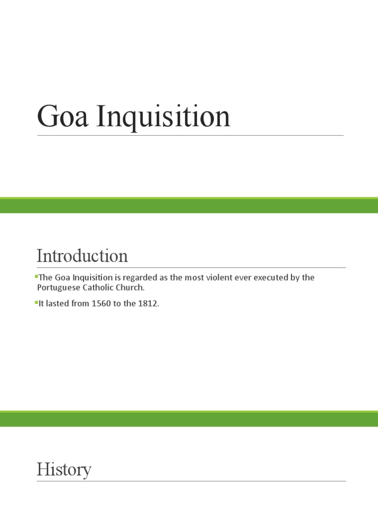 Goa Inquisition: A Historical Overview | PDF