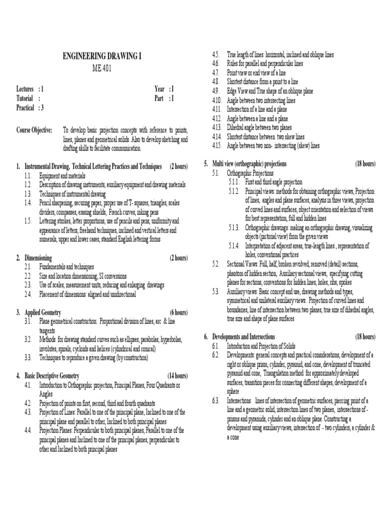Engineering Drawing | PDF | Plane (Geometry) | Drawing