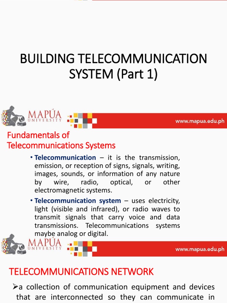 Building Telecommunication System Part 1 | PDF | Transmission Medium ...
