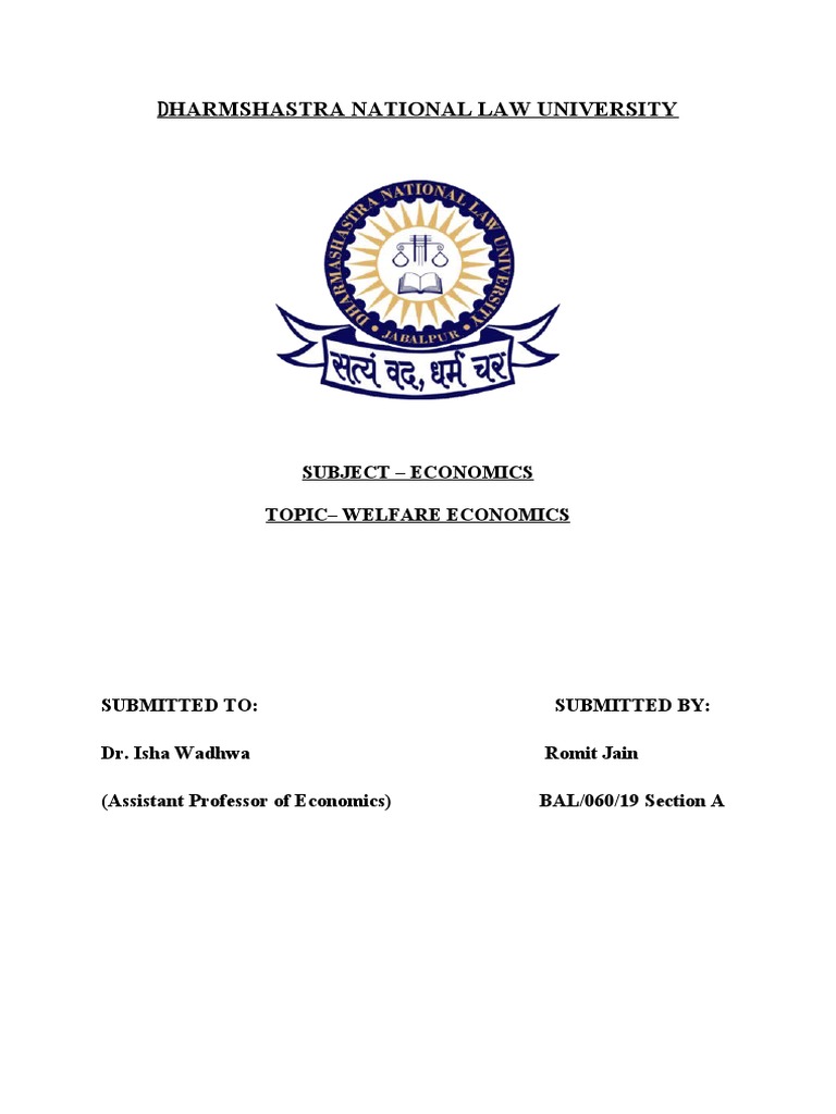 Economics Project Work | PDF | Welfare Economics | Welfare State