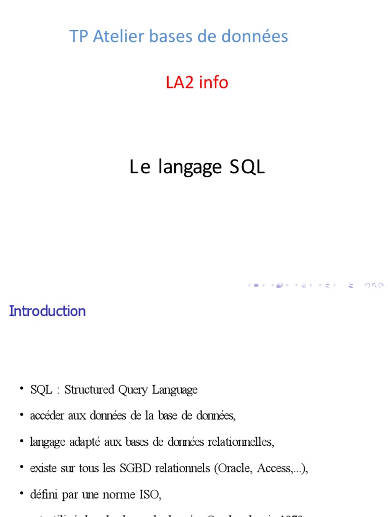 Cours SGBD5 | PDF | SQL | Base de données relationnelle
