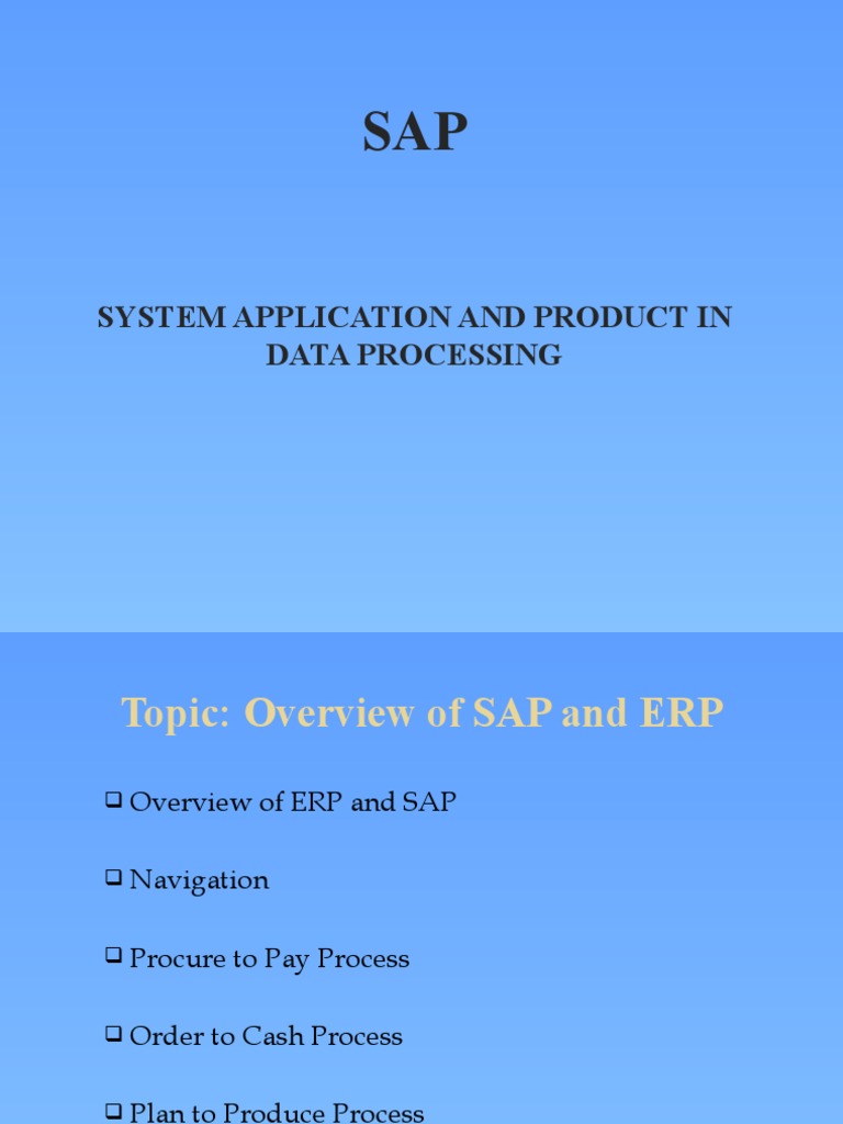 Overview of ERP and SAP | PDF