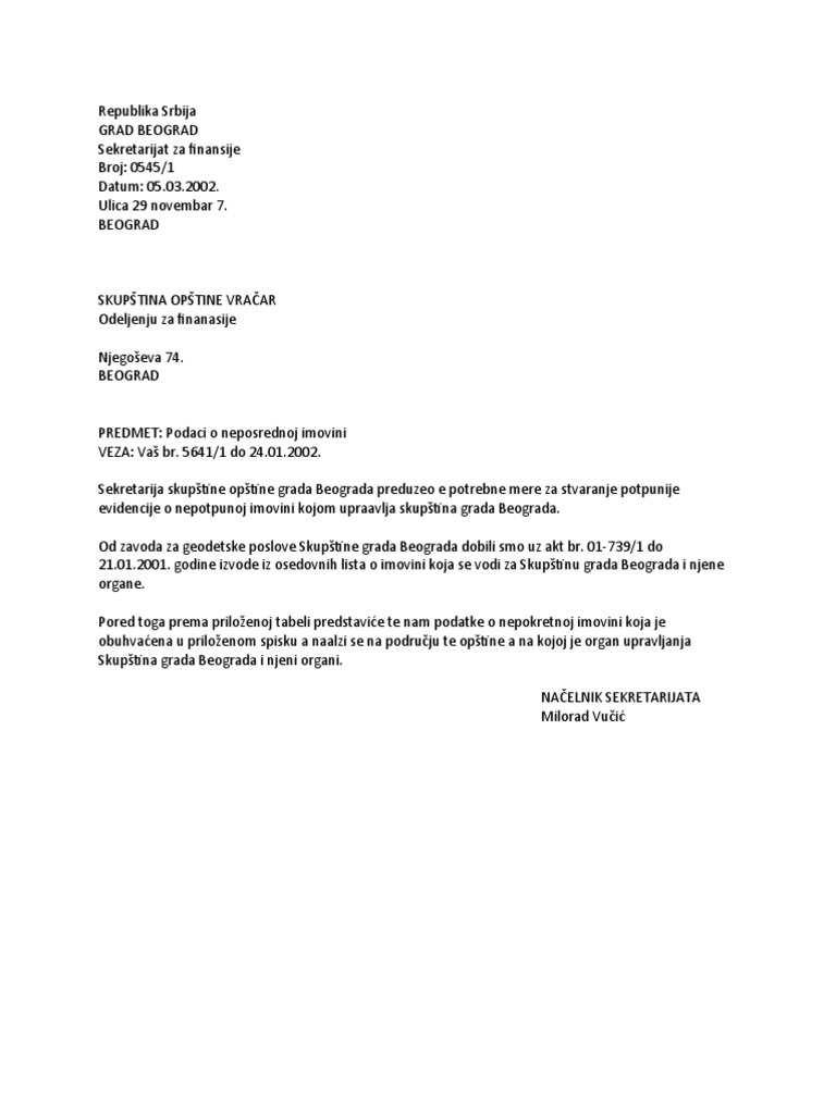 Dopis Blok Forma | PDF