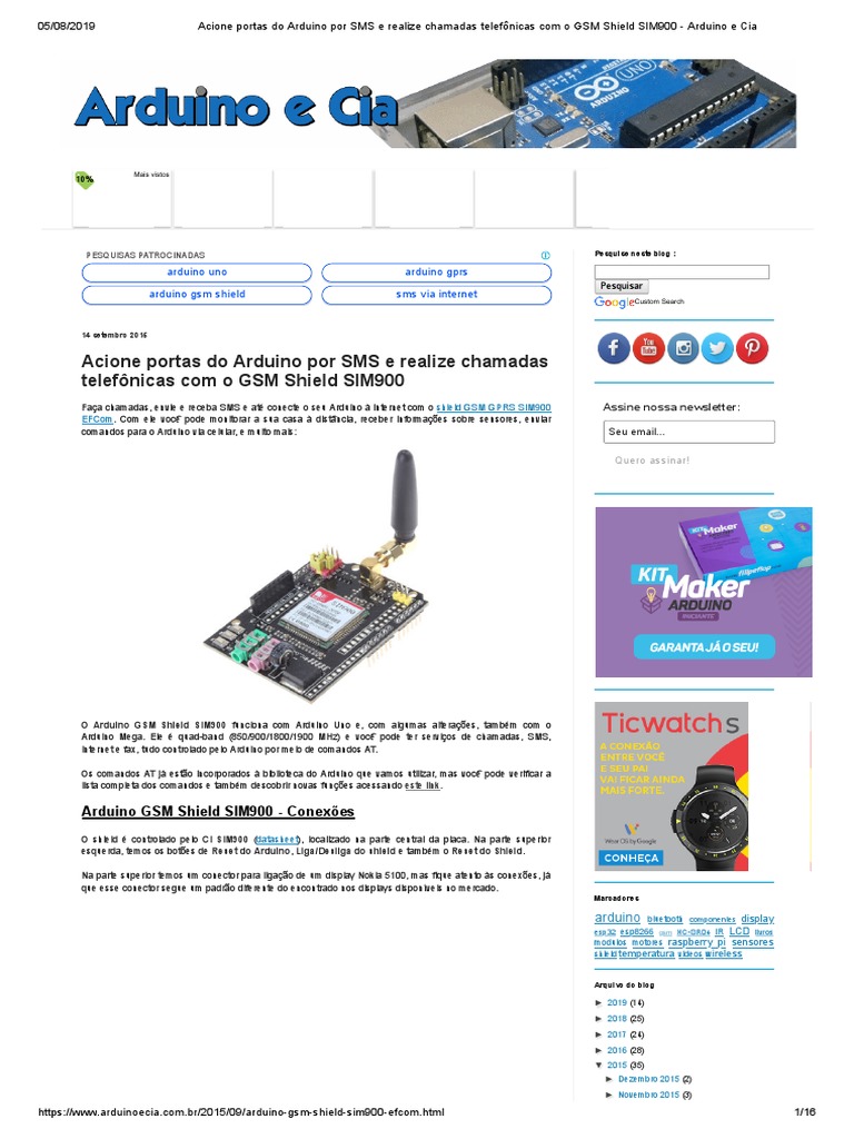 Acione Portas Do Arduino Por SMS e Realize Chamadas Telefônicas Com o ...