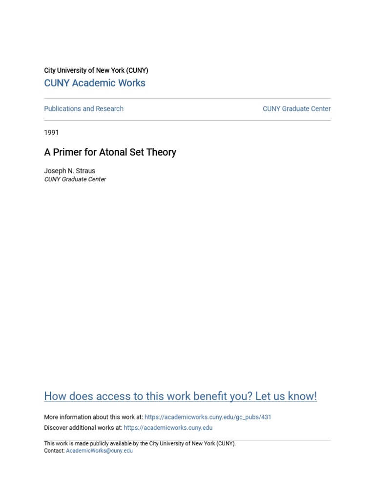 Atonal Set Theory Explained | PDF | Interval (Music) | Pitch (Music)
