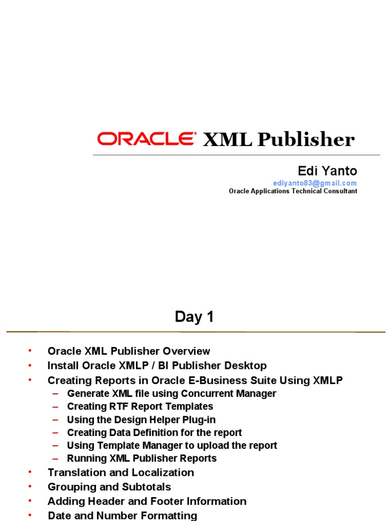 Oracle Xml Publisher Pdf Xml Application Software