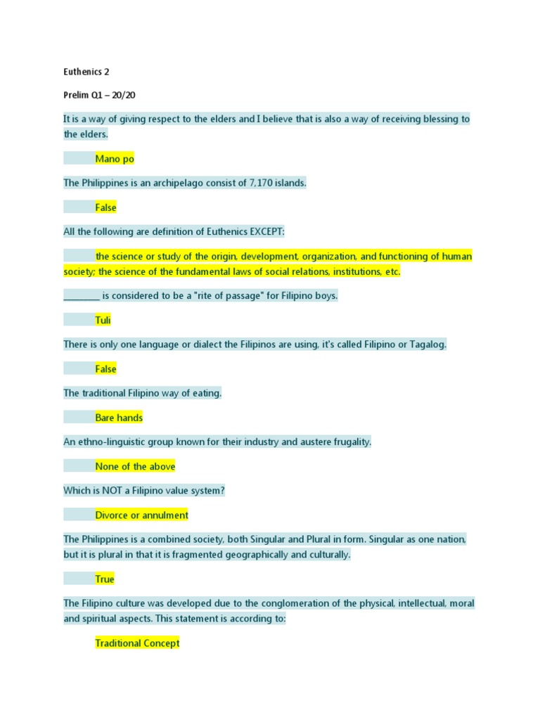 Euthenics 2 Q1 | PDF
