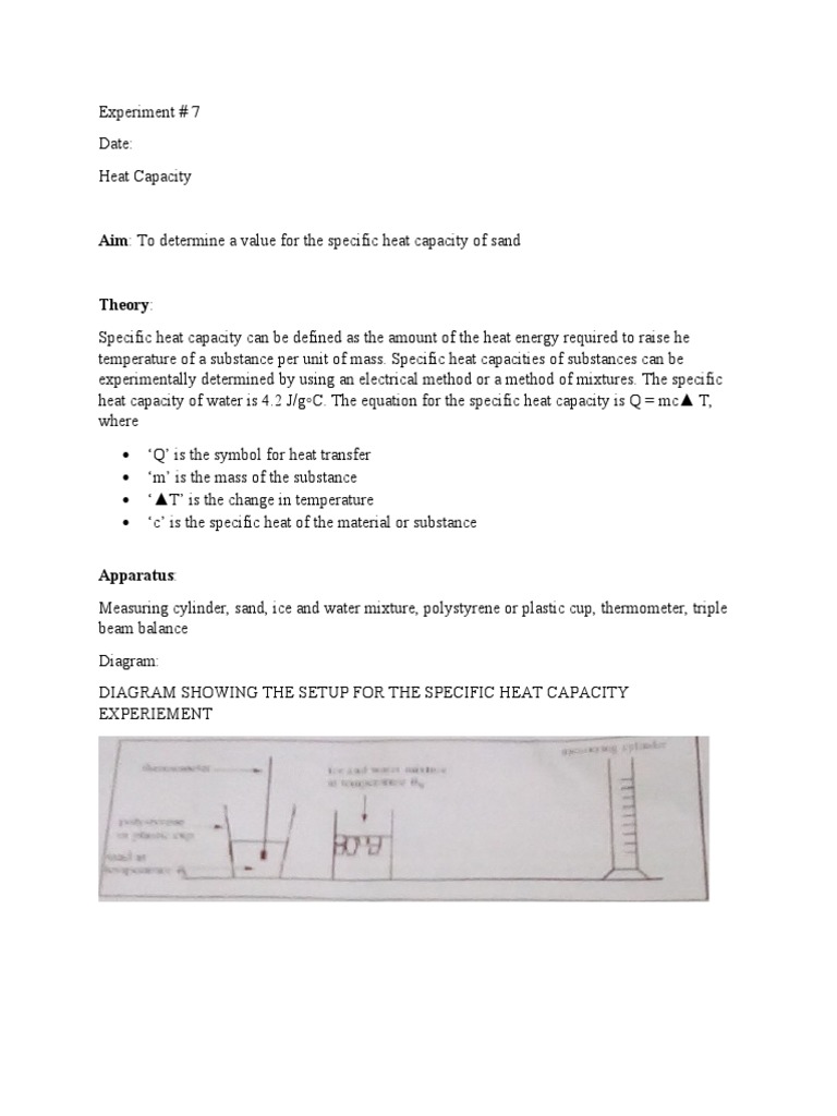 Specific Heat Capacity | PDF | Heat | Temperature