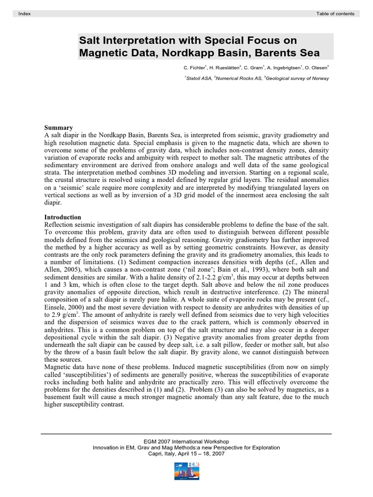 Salt Interpretation With Special Focus On Magnetic | PDF | Sedimentary ...